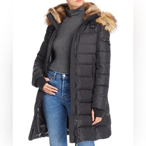 Aqua | Jackets & Coats | Nwt Aqua Faux Fur Trimmed Long Puffer Down ...